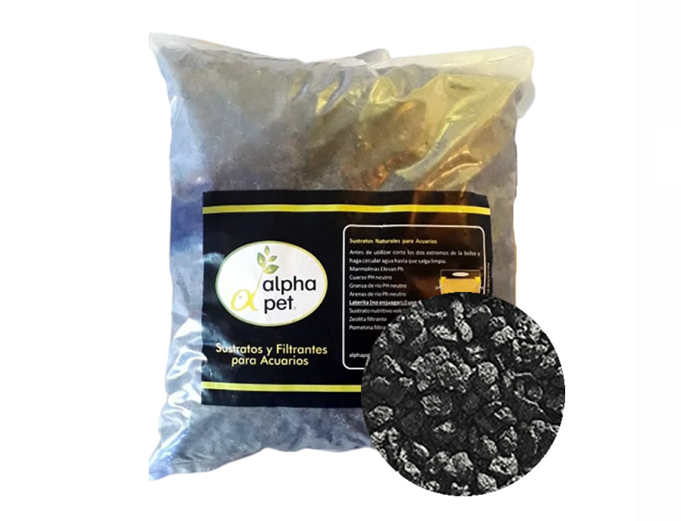 Acuarios Plantados - Grava Volcánica Negra 6/8mm 10Lts